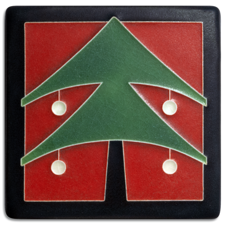 4x4 Christmas Tree Red - Motawi Tileworks – Mission Inn Museum